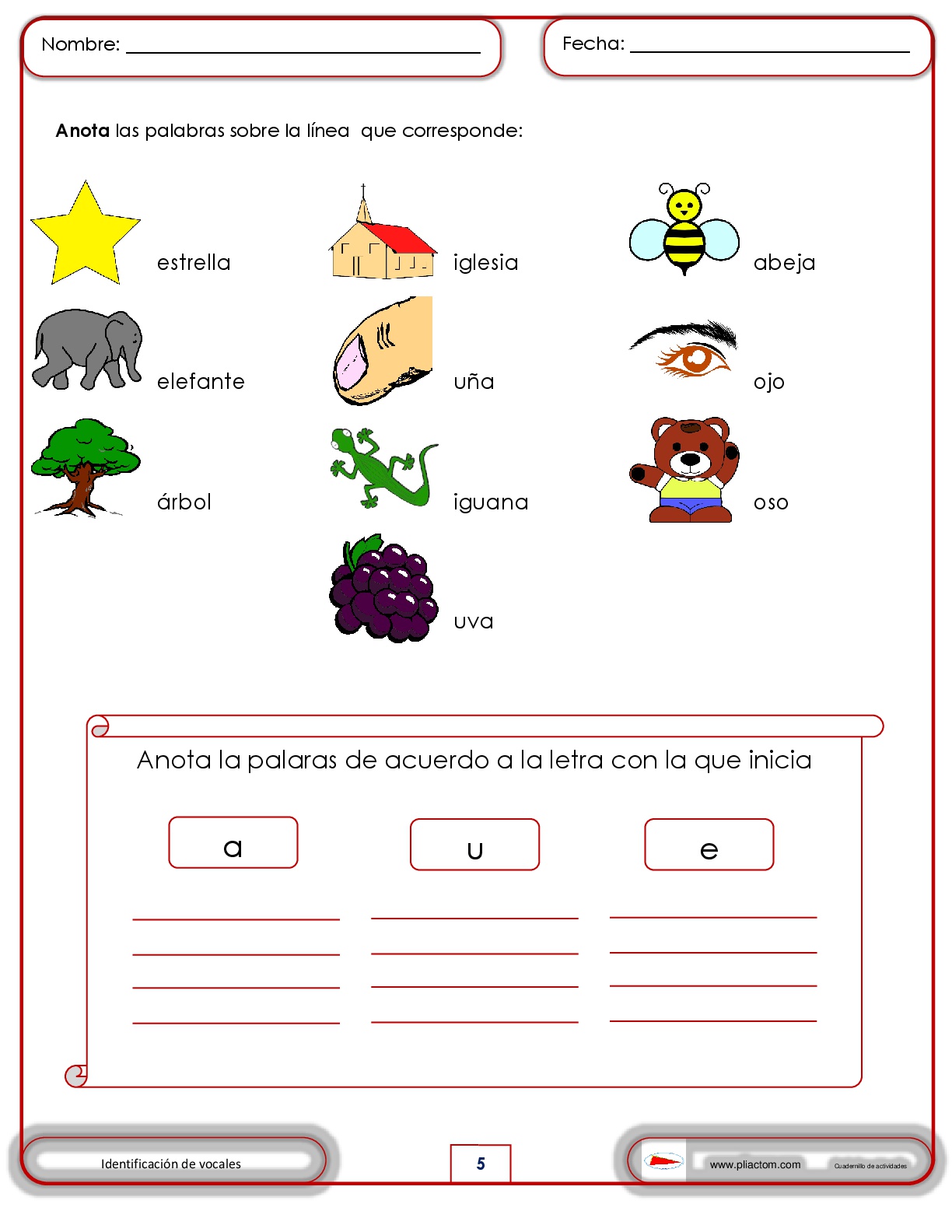 Cuadernillo De Actividades Para Primer Grado