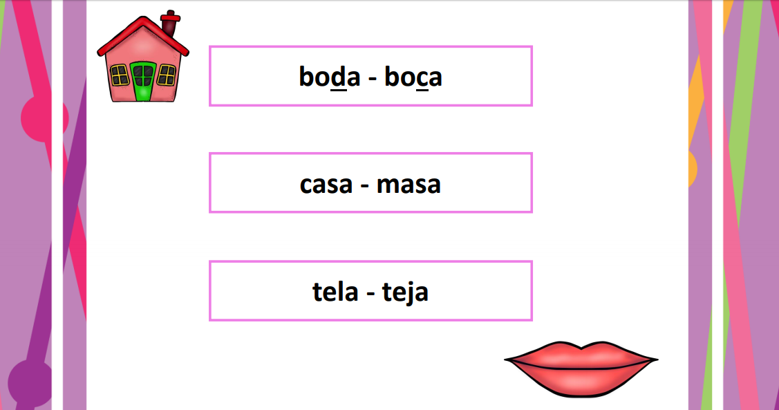 Conciencia fonológica señala fonemas diferentes en imágenes ...