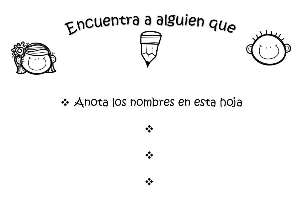Actividades para los primeros días de clase Encuentra a alguien que ...