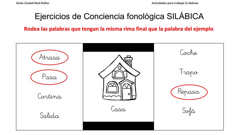 #dislexia Trabajamos las Habilidades fonológicas rima en la silaba ...