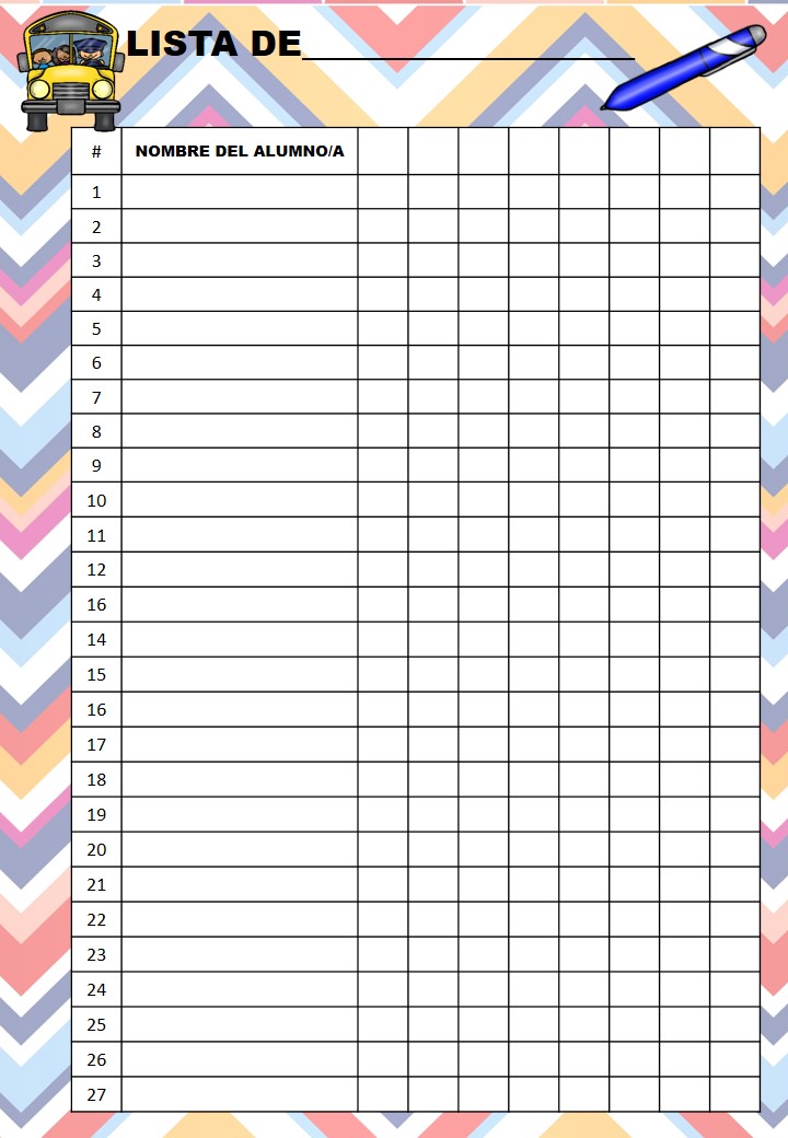 plantilla de listas variadas para clase a todo color6 - Orientación ... plantilla de listas variadas para clase a todo color6 - Orientación ...