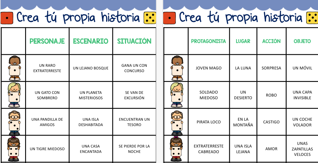 DADO HISTORIAS!!! Crear, lanzar y contar 2 MODELOS PLANTILLAS EDITABLE ...