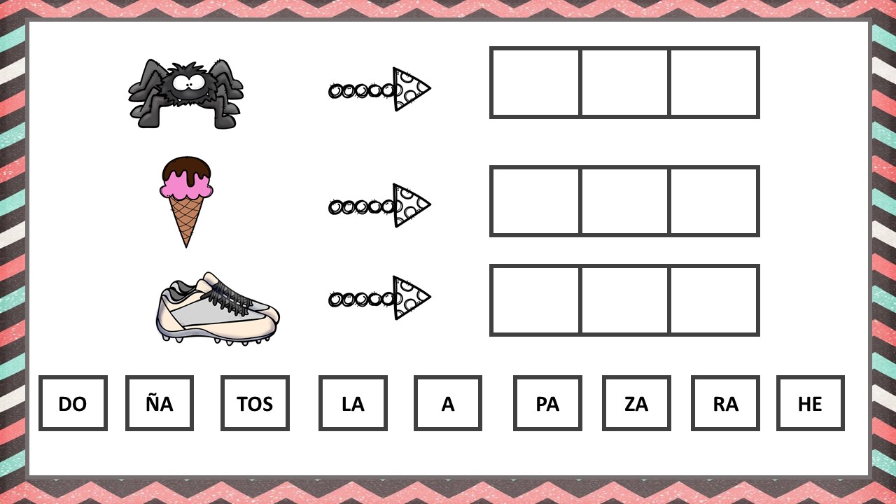 Conciencia fonológica Recorta y pega las sílabas par formar palabras (7 ...