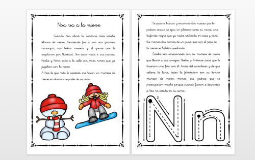 Cuentos con fonemas la letra “N” Noa va a la nieve -Orientacion Andujar