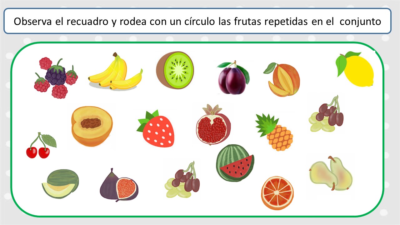 Trabajamos la atencion visual Qué imagen se repite frutas (4 ...