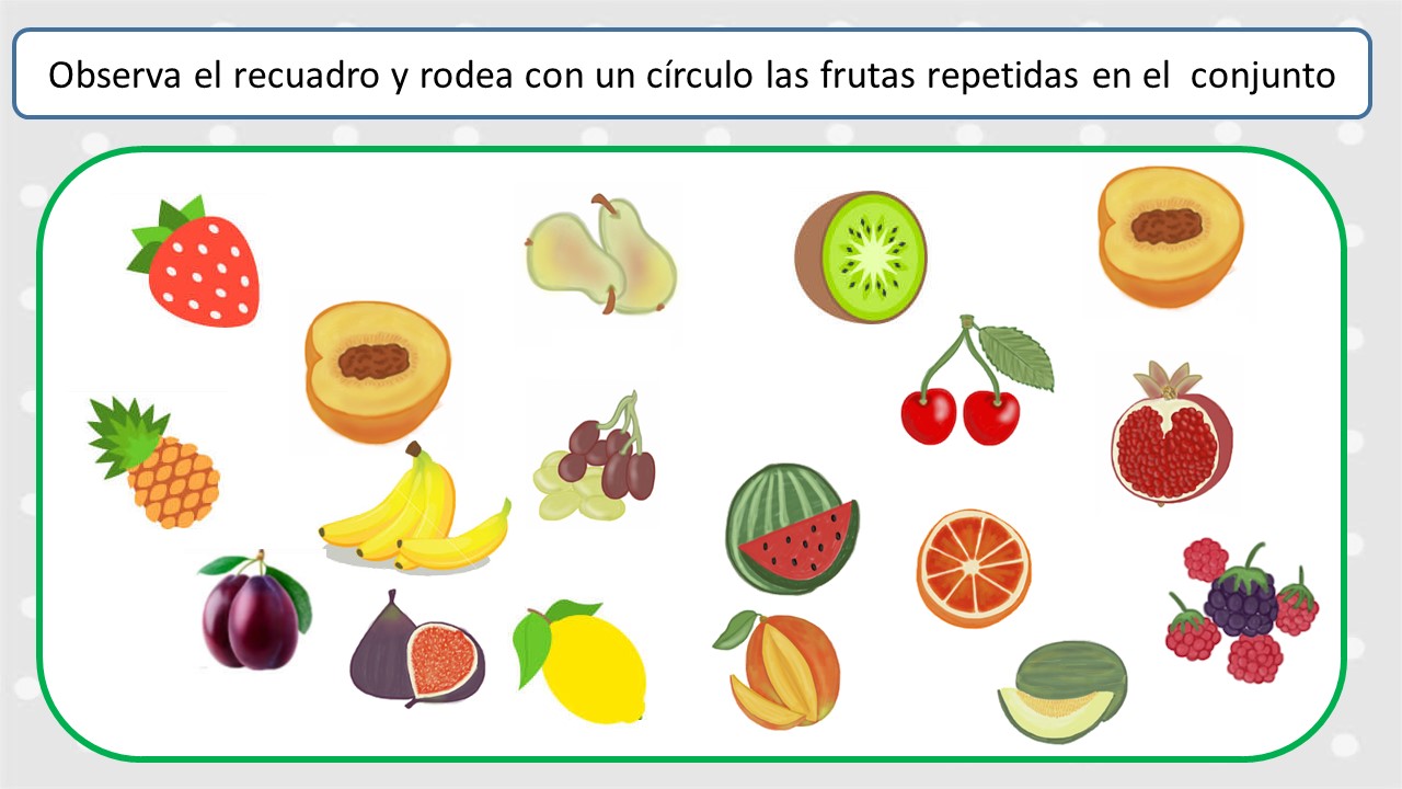 Trabajamos la atencion visual Qué imagen se repite frutas (6 ...