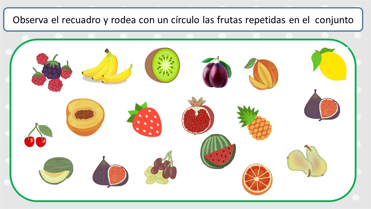 Trabajamos la atencion visual Qué imagen se repite frutas (9 ...