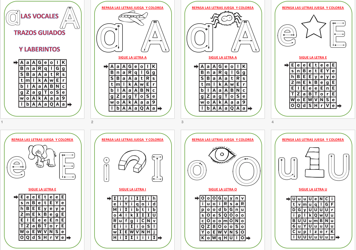 Tabla Imprimible De Vocales