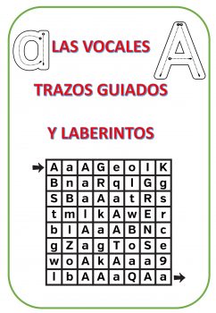 #motricidad fina LAS VOCALES TRAZOS GUIADOS Y LABERINTOS -Orientacion ...