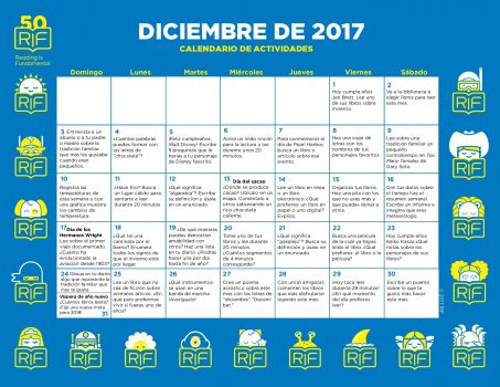 Calendario de actividades para trabajar la lectura a partir de 6 años ...