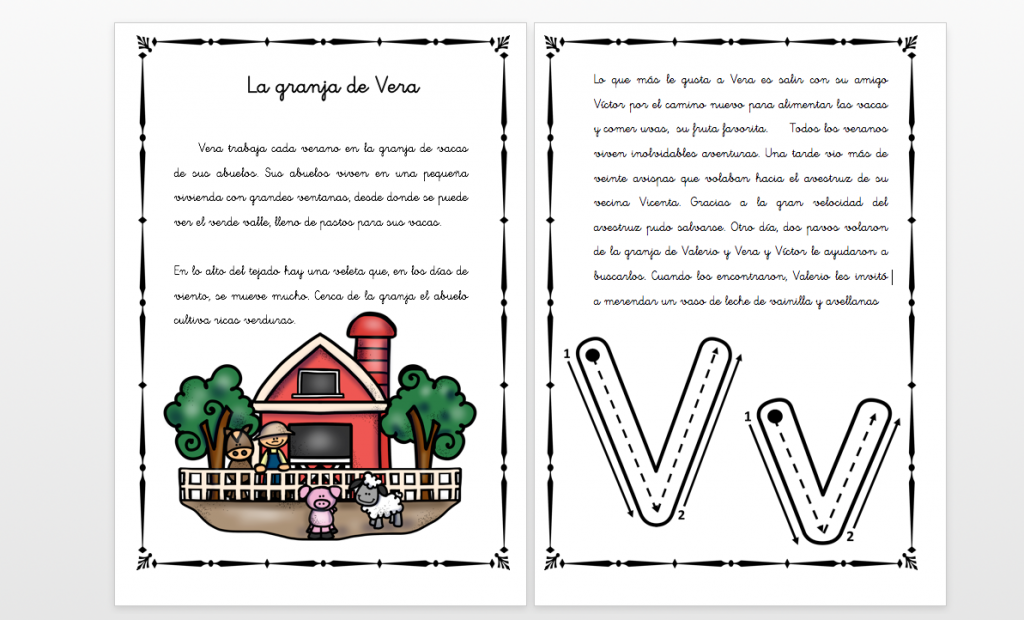 Cuentos con fonemas la letra “V” La granja de vera -Orientacion Andujar