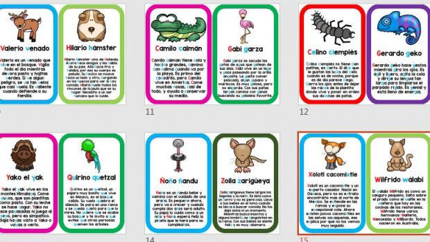 Tarjetas para trabajar pequeñas lecturas de animales con cada una de ...