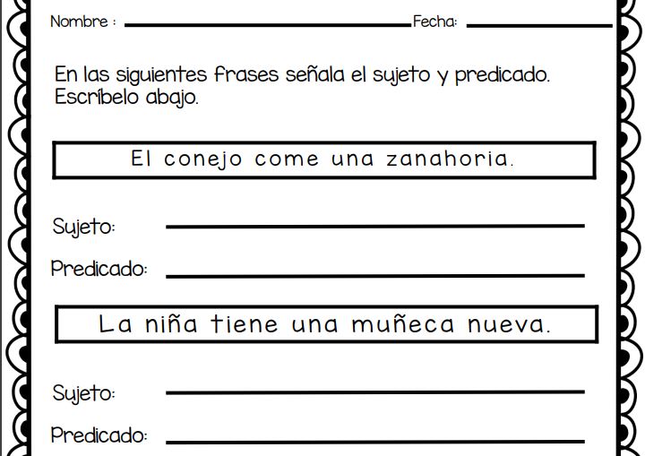 Ejercicios De Sujeto Y Predicado Resueltos Ejercicios De Sujeto Y Predicado Resueltos