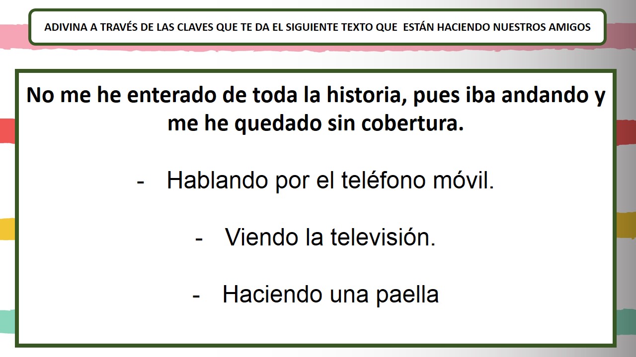 TRABAJAMOS LA COMPRENSIÓN LECTORA A TRAVÉS DE INFERENCIAS que estamos ...