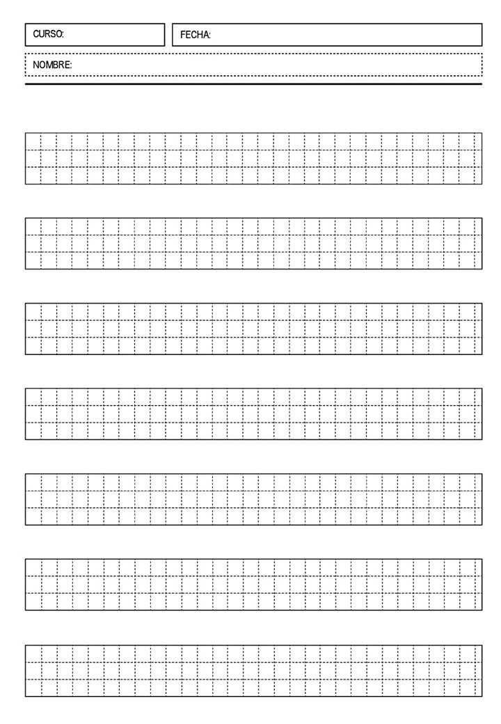 Colección plantillas de escritura de diferentes pautas y cuadriculas 20 ...