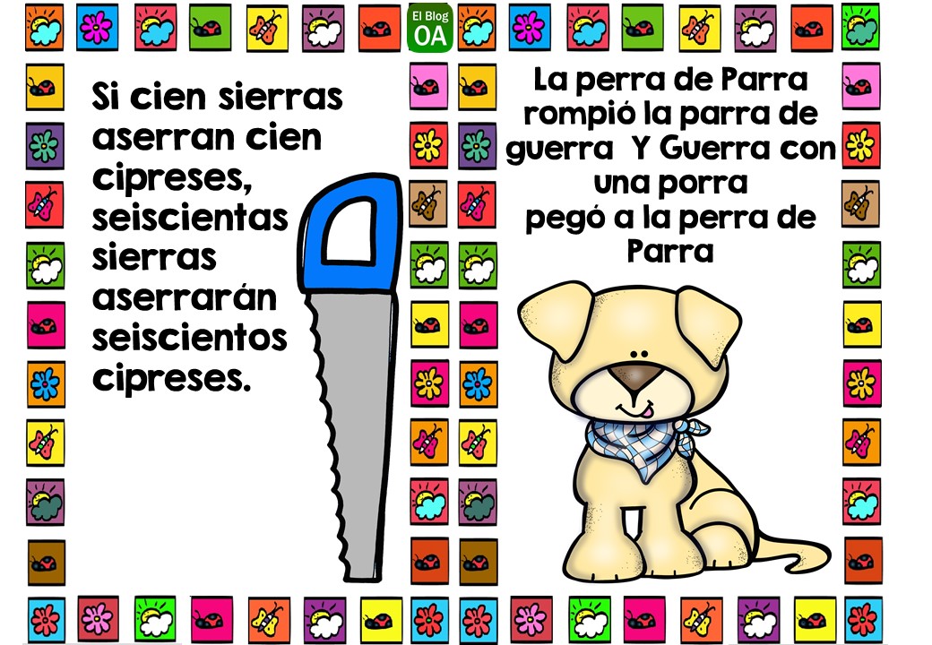 Colección de trabalenguas con imágenes divertidos para niños y niñas ...