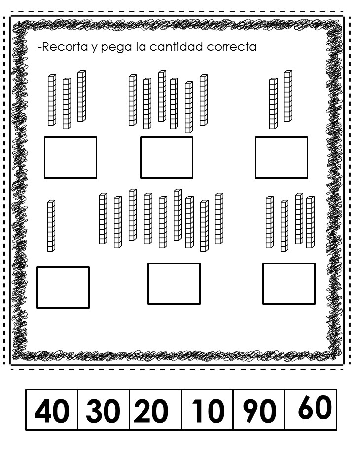 Cuaderno visual de sumas con decenas - Actividades de infantil y primaria