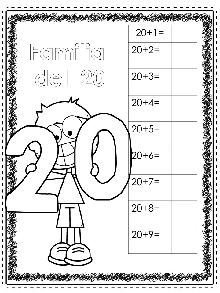 Cuaderno visual de sumas con decenas - Actividades de infantil y primaria