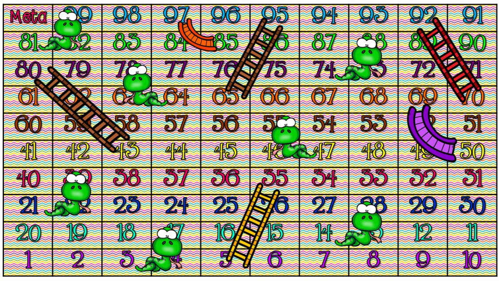 tablero de juego trabajmos los numeros serpientes y escaleras tablero 3 ...