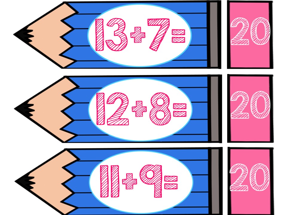 Colección de tarjetas para trabajar sumas sencillas en infantil y ...