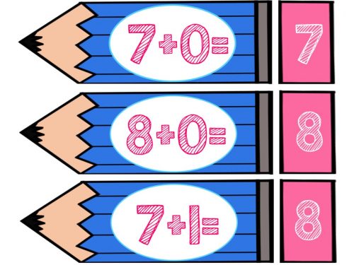 Colección de tarjetas para trabajar sumas sencillas en infantil y ...