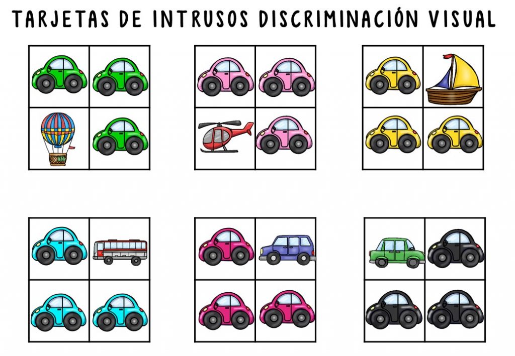 TARJETAS DE INTRUSOS DISCRIMINACIÓN VISUAL MEDIOS DE TRANSPORTE ...