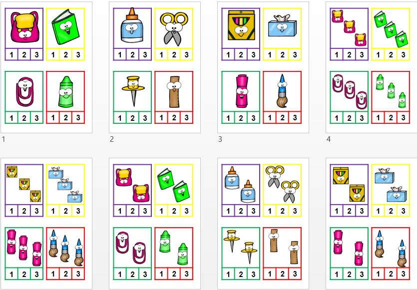 Materiales manipulativos para trabajar el conteo y los números 1-2-3 ...