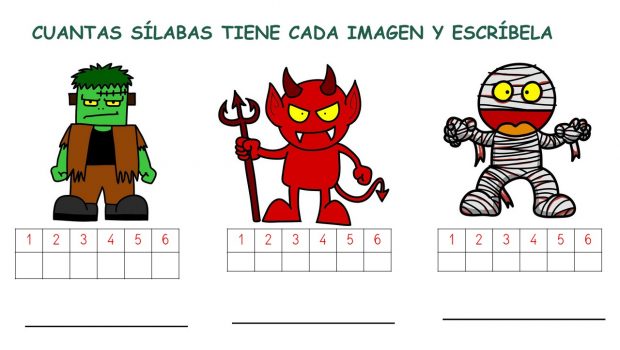 Conciencia sílábica con motivos de halloween EDITABLE PPT -Orientacion ...