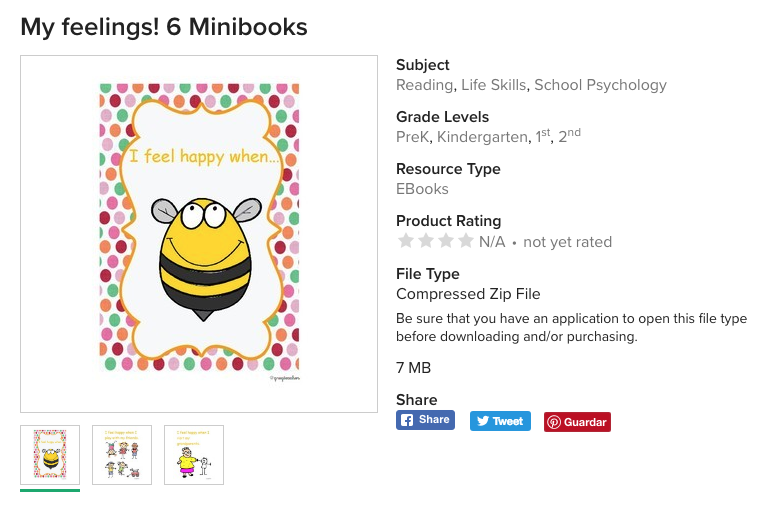 6 fantásticos minilibros para trabajar las emociones por @gregteacher ...
