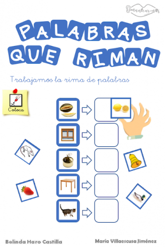 Conciencia fonológica PALABRAS QUE RIMAN MATERIAL MANIPULATIVO ...