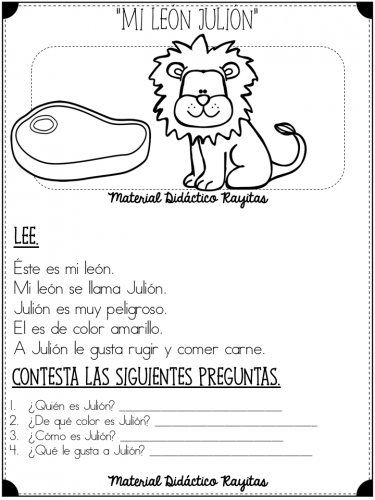 20 lecturitas de comprensión lectora los animalitos -Orientacion Andujar