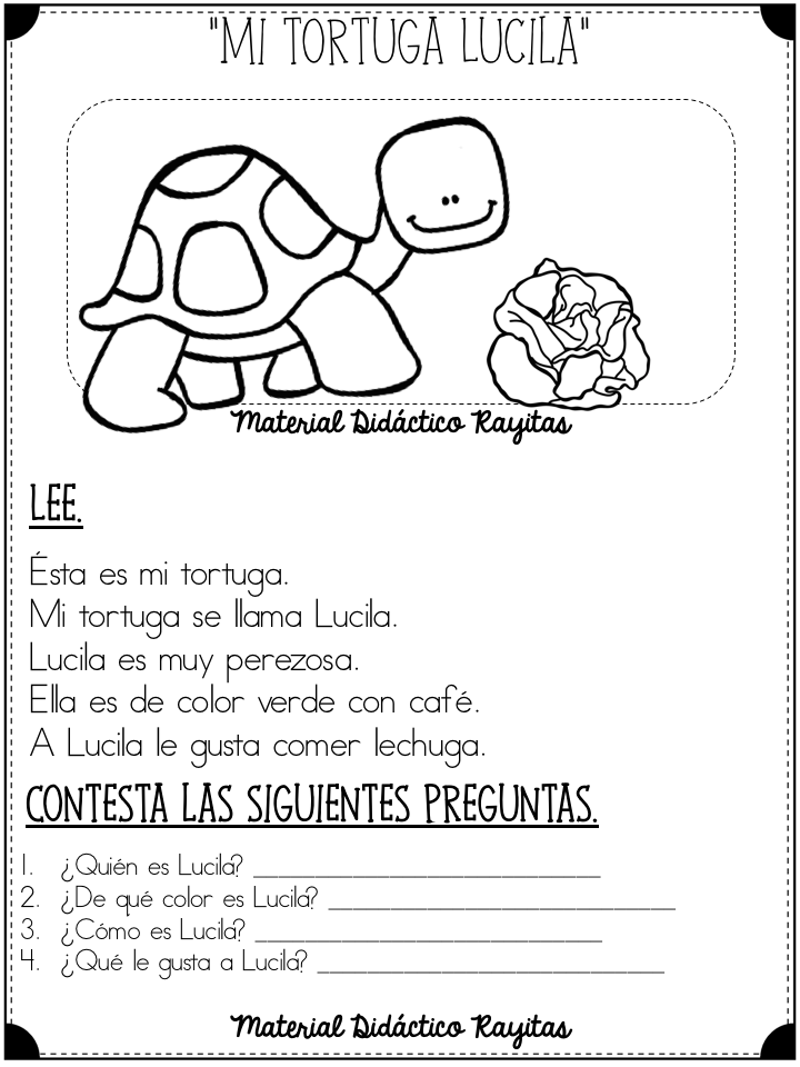 20 lecturitas de comprensión lectora los animalitos -Orientacion Andujar
