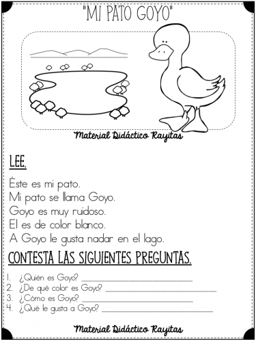 20 lecturitas de comprensión lectora los animalitos -Orientacion Andujar