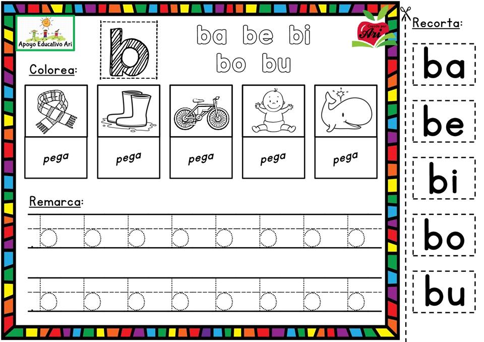 Actividad de recorta, pega y colorea para trabajar las sílabas (2 ...