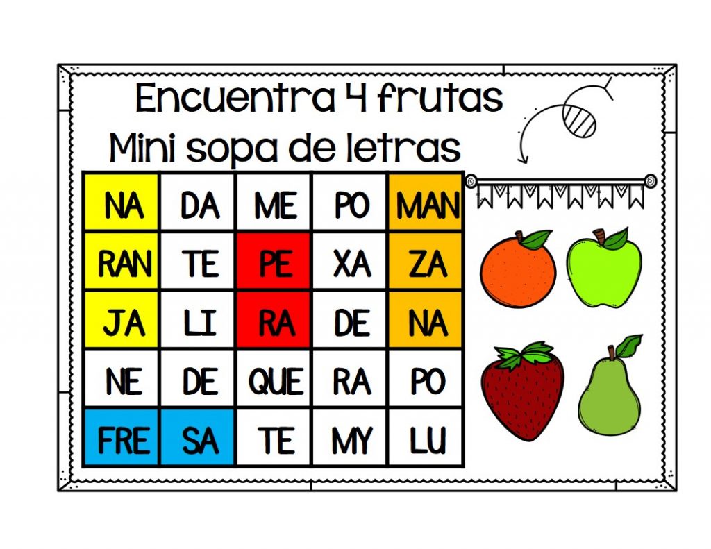 MINI SOPAS DE LETRAS IDEALES PARA INFANTIL Y PRIMEROS CICLOS ...