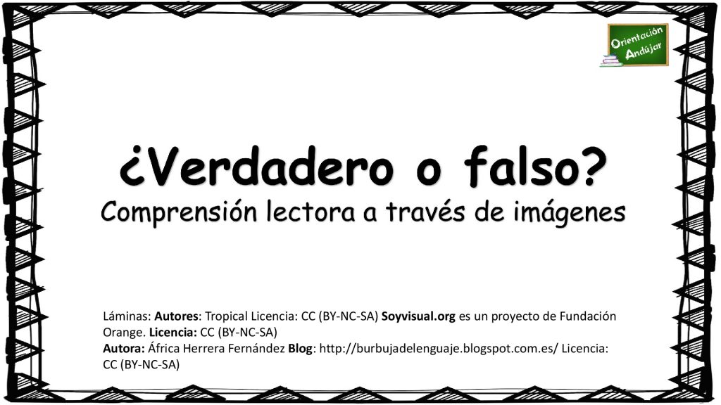 ¿Verdadero o Falso? Comprensión lectora a través de láminas de dibujos ...