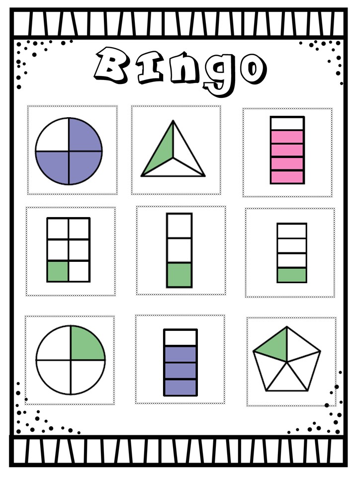 Bingo para trabajar y aprender las fracciones -Orientacion Andujar