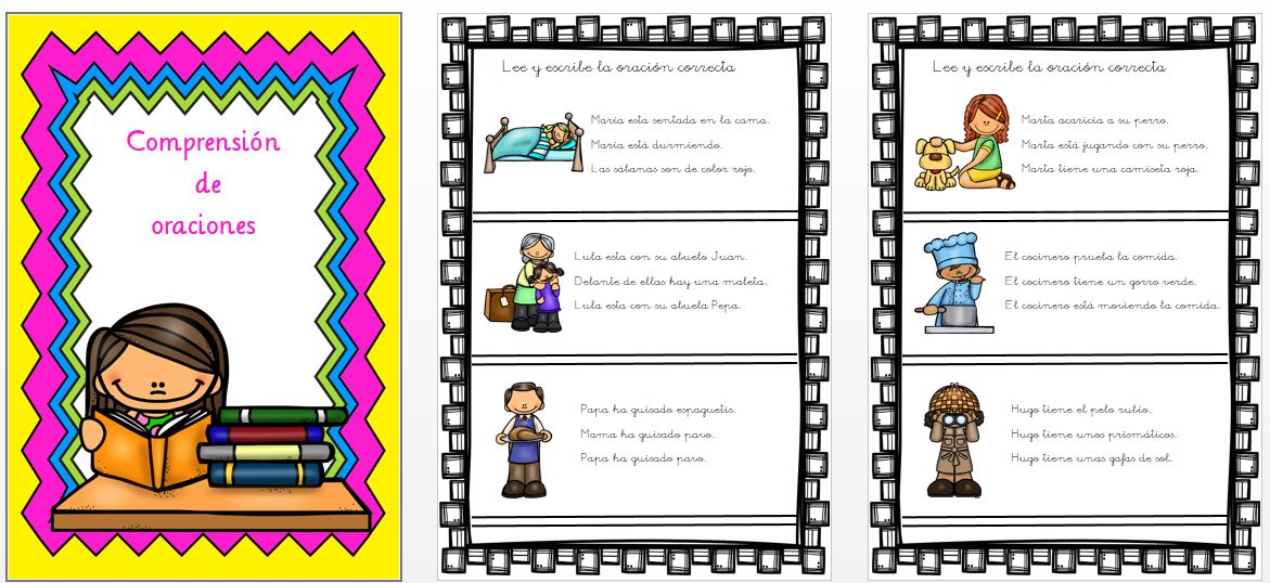 Comprensión lectora de oraciones sencillas -Orientacion Andujar