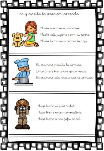 Comprensión lectora de oraciones sencillas -Orientacion Andujar