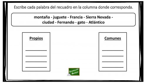 Gramática: Actividad de repaso de los sustantivos. - Orientacion Andujar