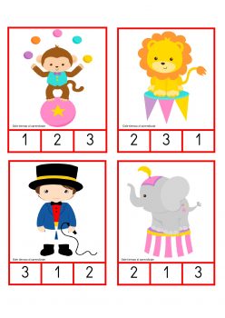 Manipulativo ABN tarjetas de conteo temática el circo -Orientacion Andujar
