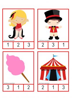 Manipulativo ABN tarjetas de conteo temática el circo -Orientacion Andujar