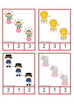 Manipulativo ABN tarjetas de conteo temática el circo -Orientacion Andujar