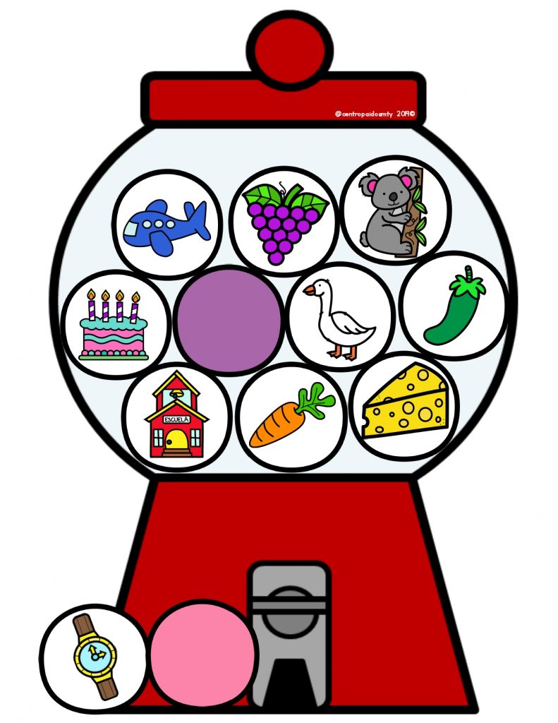 Máquina de Chicles del Alfabeto sonido incial -Orientacion Andujar