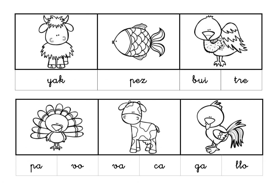 CONCIENCIA FONOLOGICA 30 PUZZLES SILÁBICOS DE ANIMALES -Orientacion Andujar