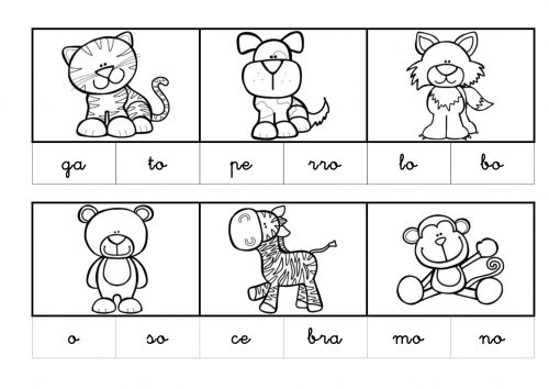 CONCIENCIA FONOLOGICA 30 PUZZLES SILÁBICOS DE ANIMALES -Orientacion Andujar