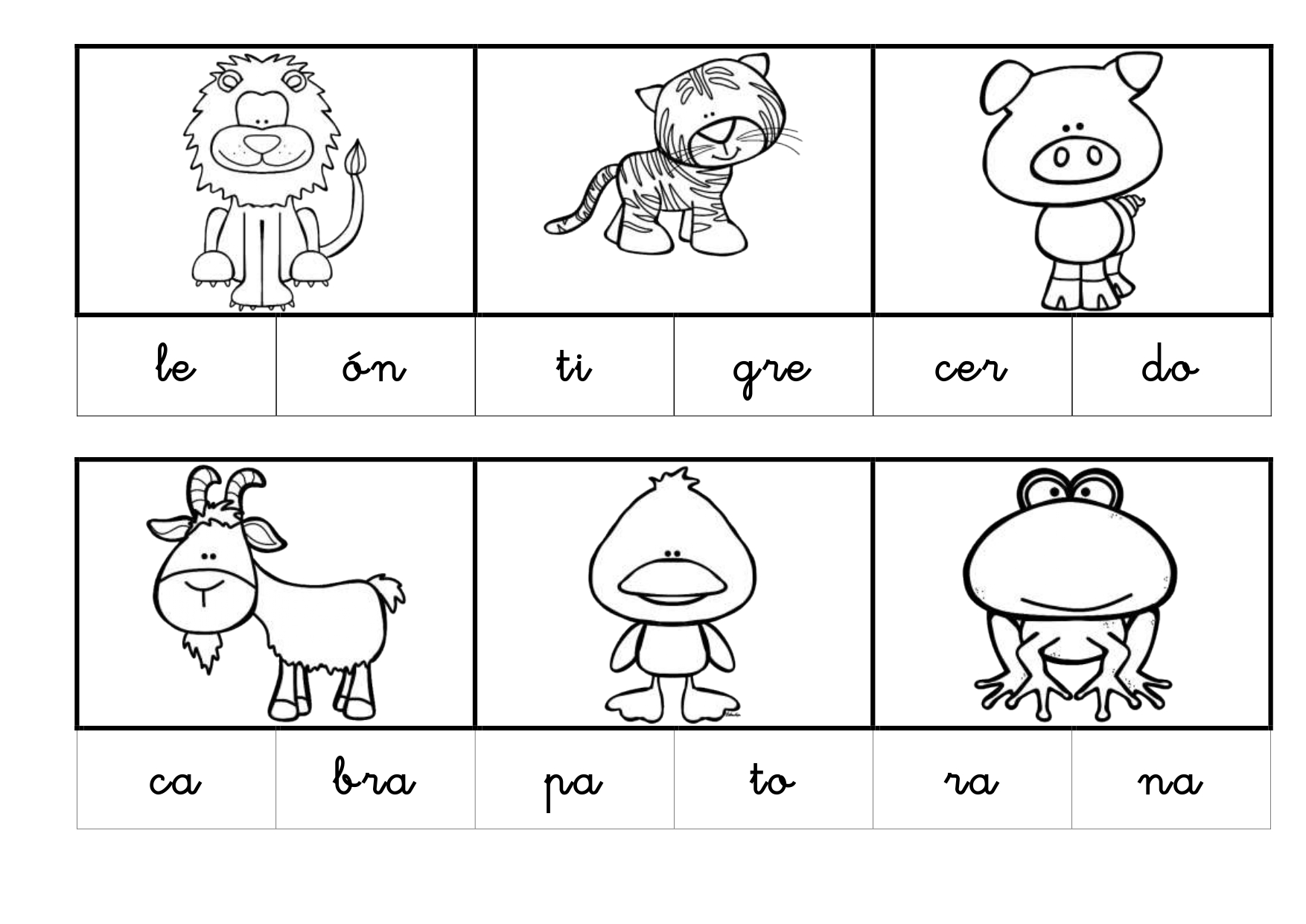 CONCIENCIA FONOLOGICA 30 PUZZLES SILÁBICOS DE ANIMALES -Orientacion Andujar
