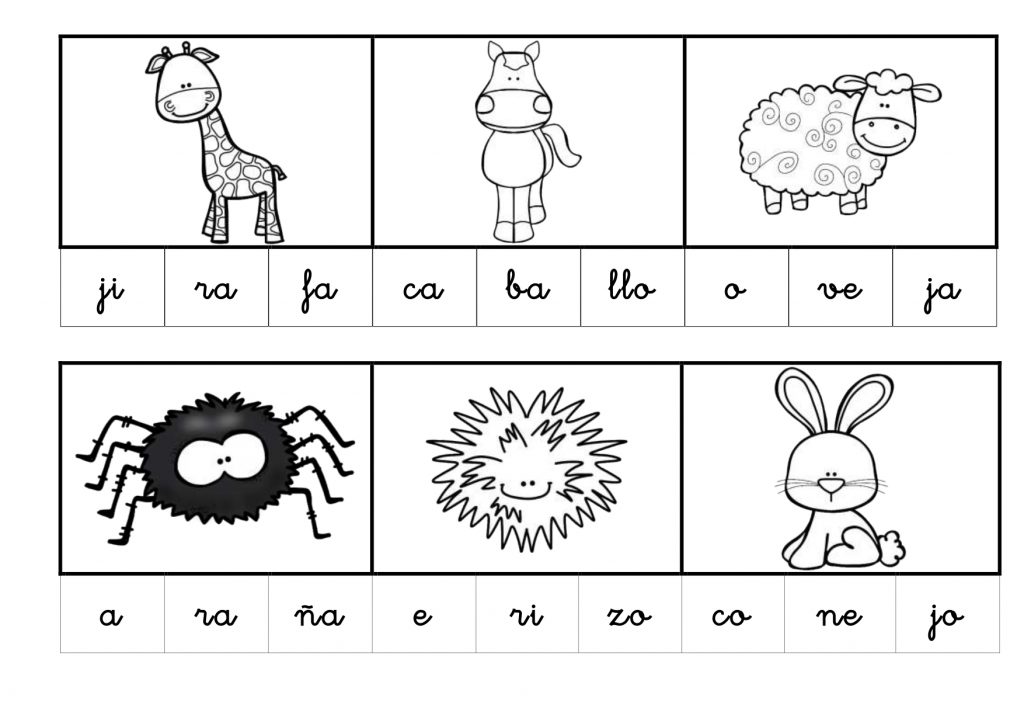 CONCIENCIA FONOLOGICA 30 PUZZLES SILÁBICOS DE ANIMALES -Orientacion Andujar