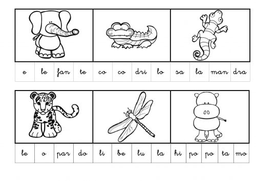 CONCIENCIA FONOLOGICA 30 PUZZLES SILÁBICOS DE ANIMALES -Orientacion Andujar