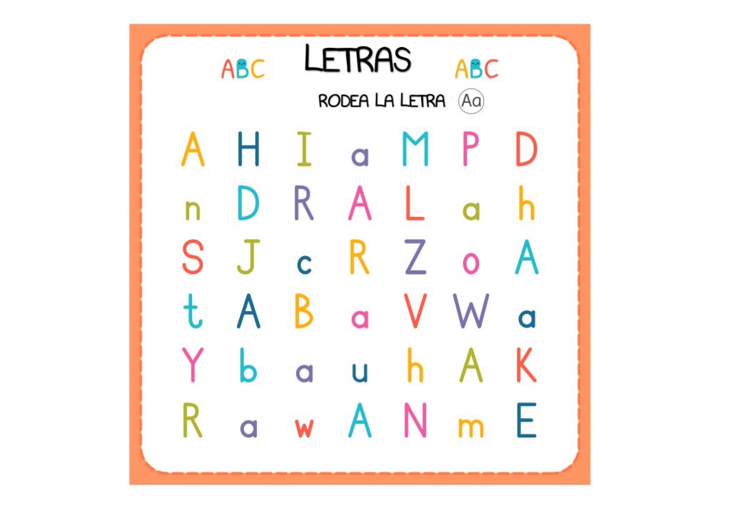 Trabajamos la atención reconocimiento de letras -Orientacion Andujar
